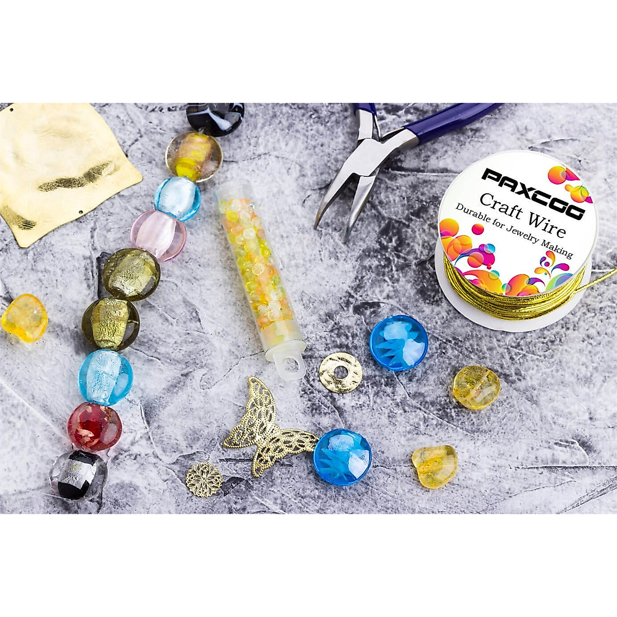 PAXCOO 6 Pack Jewelry Beading Wire for Jewelry Making Supplies and Craft (24 Gauge)