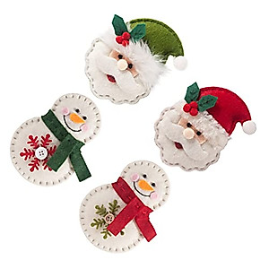 Abaodam 4pcs Home Decoration House Decorations for Home Christmas Decor Snowman Tree Ornaments Santaur Ornament House Ornaments Christmas Decoration Supplies Pendant Ornament Felt Decorate