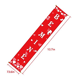 Valentine’s Day Banner Decorations -V-Day Porch Sign Door House Party Decor Supplies