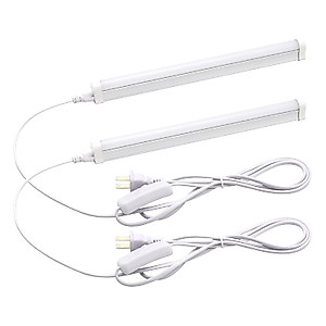 Striplight LED Shop Light Fixture, 12 Inch 5W, 580LM, Frosted Cover, 6500K, T5 Integrated Tube Light, Hight Output, Brighter White, LED Tube Light for Garage, Warehouse, Plug and Play (Pack of 2)