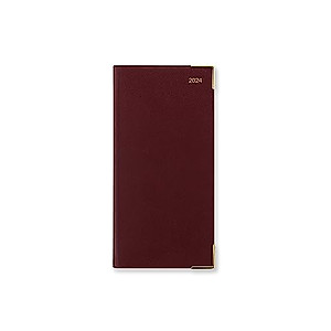 Letts Classic Slim week to view with appointments and planners 2024 diary - burgundy