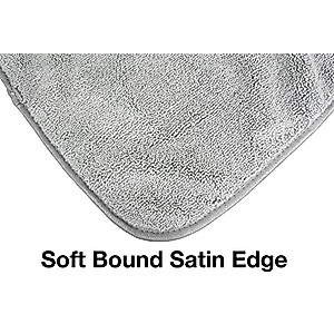 Eurow Absorbent and Fast Drying Microfiber Washcloths, 13 by 13 Inches, Gray, 4 Pack