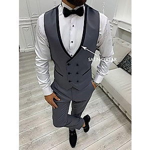 HUUTOE Red Suit Men Red Tuxedo for Men Wedding Mens Tuxedo Suit Set Tuxedo Suits for Men Tuxedo Size M