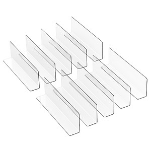 OFFSCH 10pcs Commodity Divider Plastic Storage Shelves Clear Shelf Retail Holders L- Shaped Side Divider Drawers Dividers Magnet Shelf for Fridge Shelf Dividers for Girl Bookshelf Acrylic
