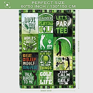 Golf Gifts for Men, Gifts for Golfers, Golf Gifts for Men Unique Throw Blanket 50" X 60", Golfing Gifts for Him, Birthday Father Thanksgiving Day Gifts for Golfers, Golf Gift for Sports Lover