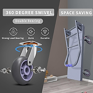 Heavy Duty Metal Platform Truck Cart,Flatbed Cart with TPR Rubber Wheels,2200LBS Capacity Steel Platform Cart,Flat Bed Carts with Wheels and Folding Handle,36"x24"Large Flatbed