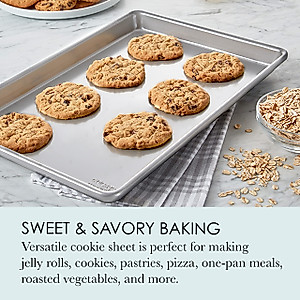 Chicago Metallic Commercial II Traditional Uncoated True Jelly Roll Pan, Make jelly rolls, cookies, pizza, one-pan meals, and more, 15-Inch by 10-Inch