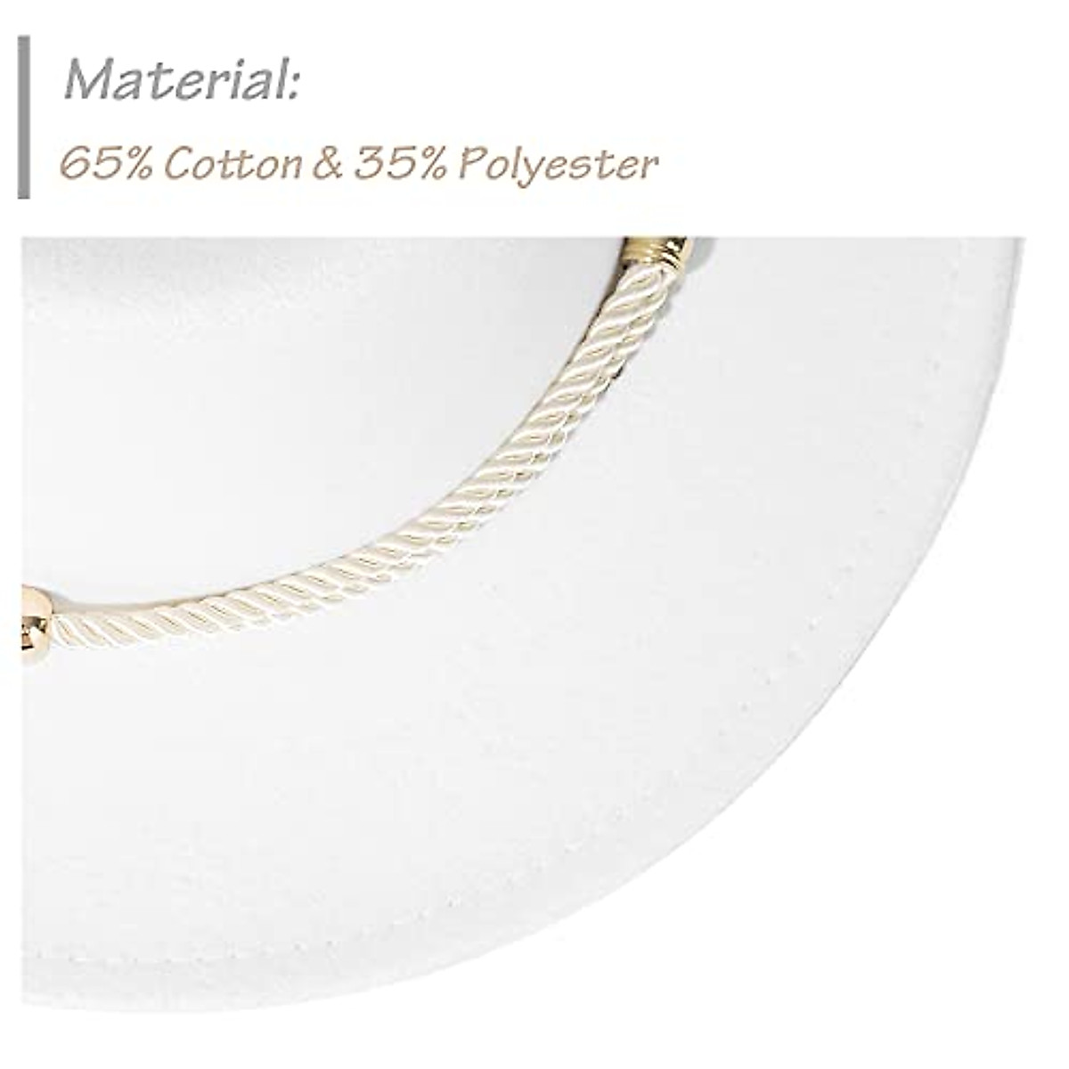 Lisianthus Women Wide Brim Fedora Hat with Belt Buckle Pork Pie Hat White