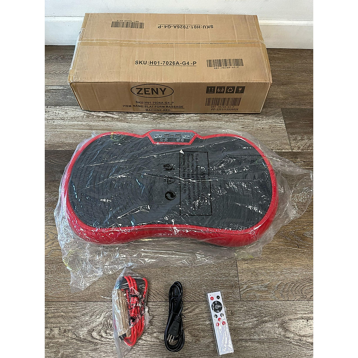 ZENY Vibration Plate Exercise Machine, Whole Body Workout Vibration Fitness Platform for Weight Loss, Toning Wellness, Home Gym Equipment (Red)