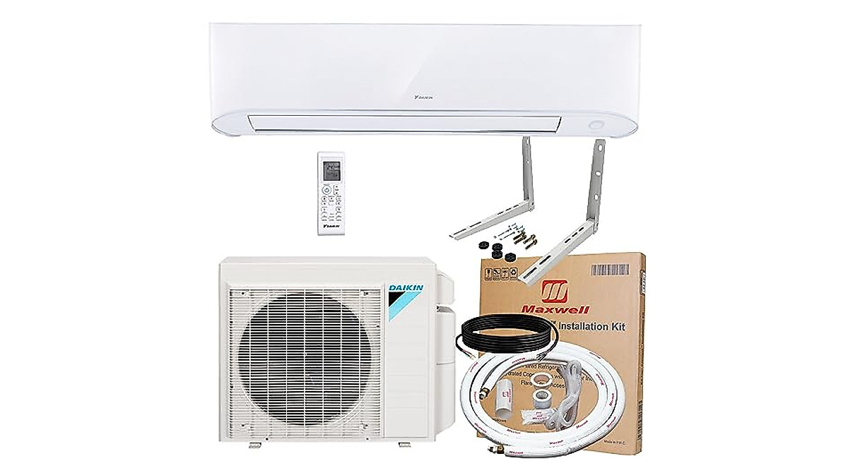 Daikin 12,000 BTU 18 SEER2 Entra Series Ductless Mini Split Heat Pump System w/MAXWELL 16 ...