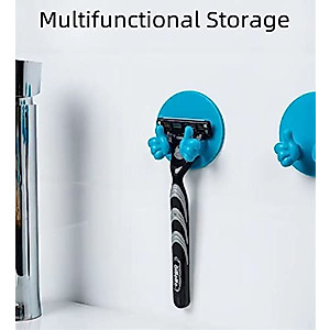 12pcs Thumbs Up Wall Hook, Sticky Hooks for Hanging, Adhesive Wall Hooks, Shower Hooks for Inside Shower, Self Adhesive Hooks for Hanging in Living Spaces, Kitchen, Bathroom (Color Mixing)