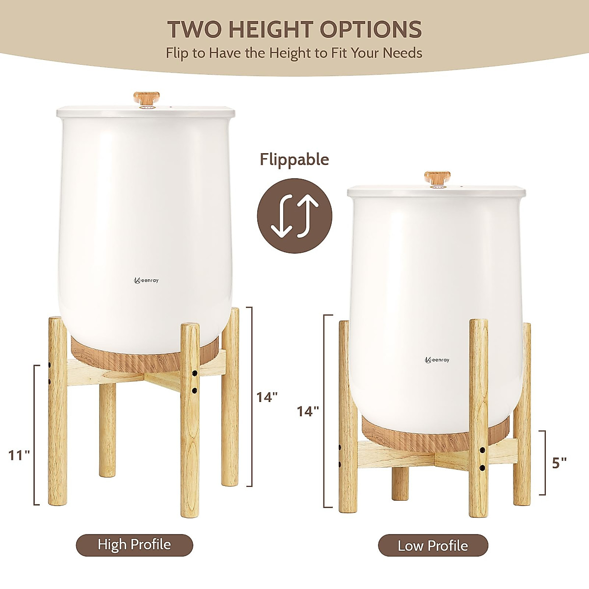 Keenray Wooden Adjustable Stand for Towel Warmers, Solid Wood Stand to Fit Different Sized Towel Warmers(8’’-15’’), Ideal Stand Accessories for Bathroom