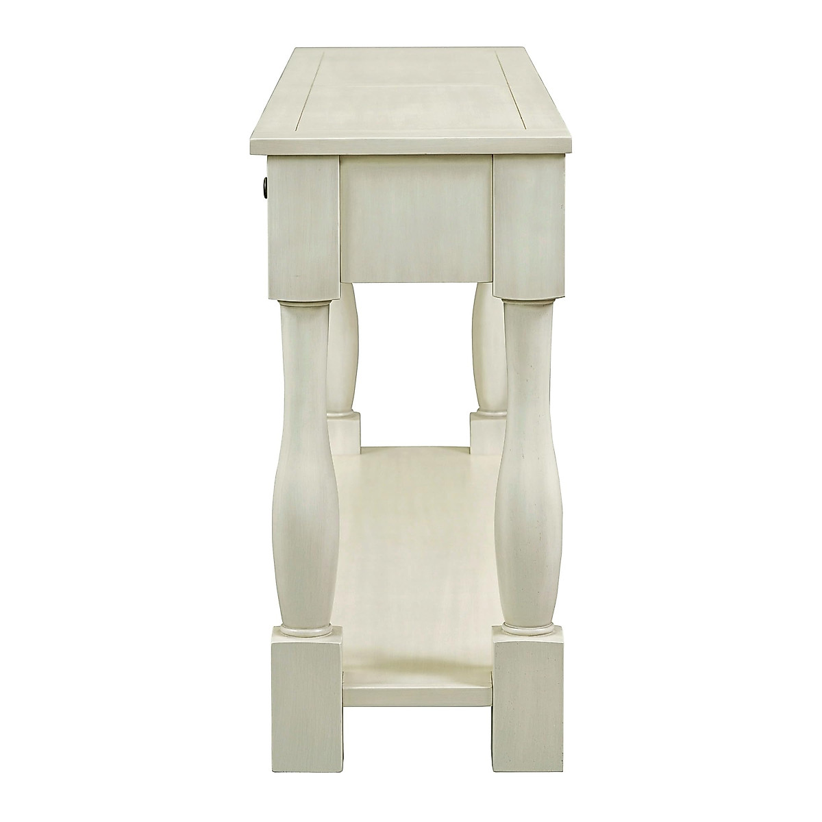 Merax LUMISOL 64 inch Long Console Sofa Table with 3 Drawers and Bottom Shelf, Hallway Table Entryway Table for Living Room, Easy Assembly (Antique White).