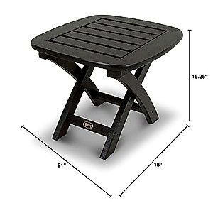 Trex Outdoor Furniture Yacht Club Side Table, 21-Inch by 18-Inch, Charcoal Black