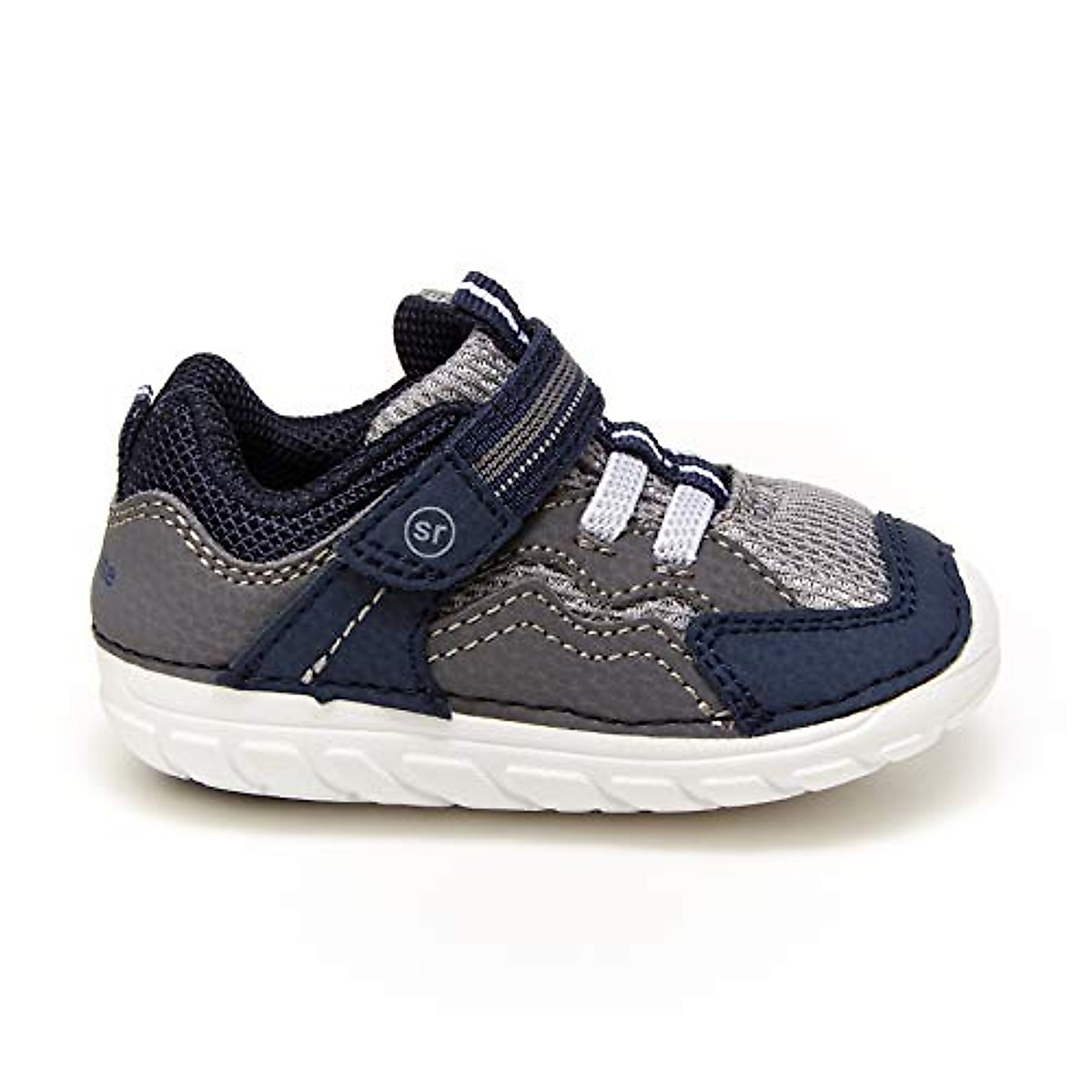 Stride Rite baby boys Soft Motion Kylo Sneaker, Navy/Gray, 6 Wide Toddler US