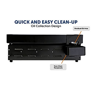 Flame King YSNFM-HT-120DB Double Burner Flat Top Outdoor BBQ Grill, Portable Propane Gas Griddle for Camping and Tailgating, 22 inches, Black