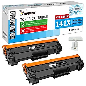 TOPRINT [NO CHIP, with Professional Tools] 141X W1410X ( W1410A 141A ) Compatible Toner Cartridges 2 Black High Capacity, 2000 Pages for H P Laserjet M110 M110w MFP M139 M140 M140w Printers
