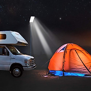 Uboway Outdoor Camping Lights Telescopic Fishing Rod Lamp with IR Remote for Camping, Fishing, Travelling, Party 12V