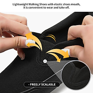 Women's Canvas Slip On Shoes Fashion Sneakers Flats Shoes White Canvas Shoes(Full Black.US6)