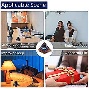 Hopeseed Orgone Crystal Pyramid Obsidian&Amethyst Healing Crystal Pyramid Nubian Orgonite Positive Energy Chakra Meditation …