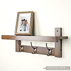 Arks Royal Small Coat Hook Wall Mounted Zinc Alloy 1" Double Coat Hanger, 6 Pack (Antique Red Copper Finish)