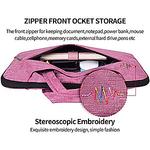 15-15.6 Inch Laptop Bag,Girl/Lady Simplicity Stylish Notebook Messenger Shoulder Bag Case Briefcase for Acer 15.6" chromebook,Asus Dell Samsung HP Toshiba Acer MSI LG Laptop Protective Case,Light Red