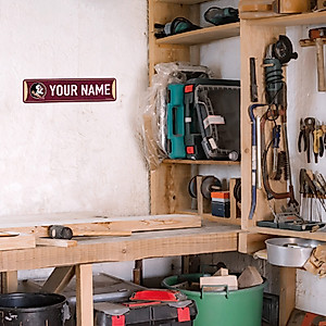 Rico Industries NCAA Florida State Seminoles Primary Personalized Metal Street Sign 4" x 15" Home Décor - Bedroom - Office - Man Cave