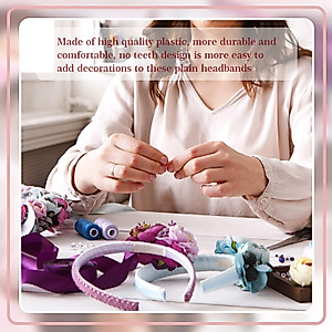 Hotop 100 Pcs Plastic Headbands Bulk 1 Inch Wide Craft No Teeth Plain Headbands DIY Hair Band Accessories for Girls Women (White,1 Inch Wide)