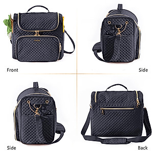 MYBAGZING Crochet Bag Organizer, Quilted Crochet Storage Bag with Hanging Hook, Yarn Bags for Crocheting, Yarn Holder, Knitting Bag, Yarn Tote for Crochet Accessories, Crochet Gift Mother's Day Gift