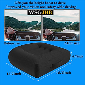 WSGJHB Office Chair Cushion Pillow Adult Car Booster Seat Cushions for Short People Effectively Increase Field of View Lower Back Fatigue Relief, Seat Cushions for Cars, Office, Home (Black C)