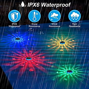 RRRPIO Bath Lights,Floating Pool Lights That Float with RGB Color Changing,IPX6 Waterproof Solar Floating Lights for Inground Pool,Swimming Pool Lights for Pool,Spa,Hot Tub Bath Accessories -2PCS