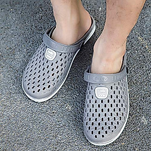 KANGMOON Mens Mesh Sandals Garden Clog Shoes Breathable Outdoor Slippers Lightweight Walking Sandals