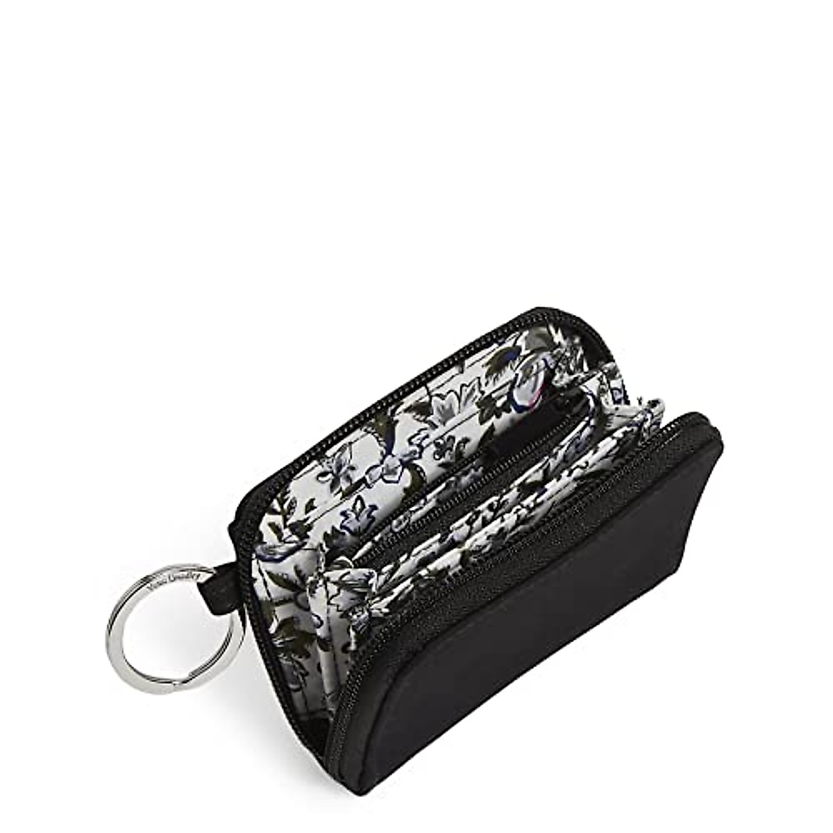 Vera Bradley Women's Cotton Petite Zip-around Wallet With RFID Protection, Black - Recycled Cotton, One Size