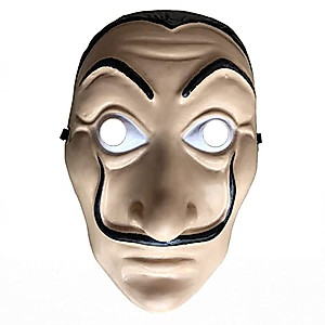 WLPARTY Money robbery mask salvador Dali MaskCosplay halloween mask Realistic Movie Prop Face Mask(2 Pack)