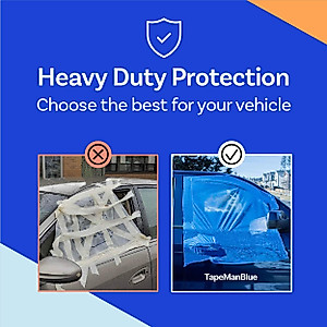 Crash/Collision Wrap, 36 inch x 200 feet, Blue Collision Wrap for Damaged Vehicles & Car Windows, Self Adhesive Broken Window Cover for Cars, Clean Removal Plastic Wreck Film, Made in USA