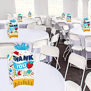 Big Dot of Happiness Thank You Teachers - Table Decorations - Teacher Appreciation Fold and Flare Centerpieces - 10 Count