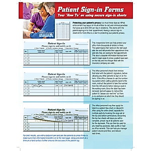 Stockchecks Patient Sign-in Label Sheets, Blue 125 Sheets Carbonless Forms, Hipaa Compliant