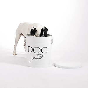 Harry Barker White Classic Food Storage Canister For Dogs, Large 40 Pounds of Food