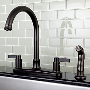 Kingston Brass FB7791NDLSP Nuvofusion 8-inch Centerset Kitchen Faucet, Chrome