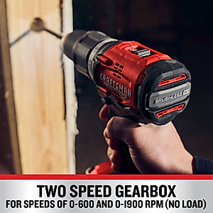 CRAFTSMAN V20 Cordless Hammer Drill, 1/2 inch, Bare Tool Only (CMCD732B)