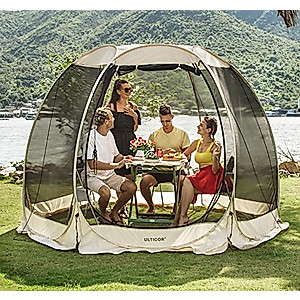 ULTICOR Canopy Outdoor Screen Tent – Instant Pop-up Screen Room Tent – Large Screen House – 4-6 Person Gazebo Canopy Tent for Picnics, BBQ, Parties, Patio & Camping, Not Waterproof (10 x 10)