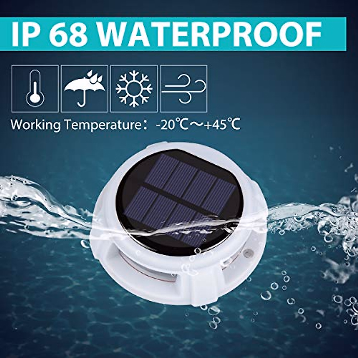 GIGALUMI 8 Pack Solar Deck Lights Outdoor, Solar Ground Lights with Constant Light Mode, Waterproof Driveway Dock LED Lights for Deck, Garden, Ground, Stair, Driveway, Pathway, Landscape