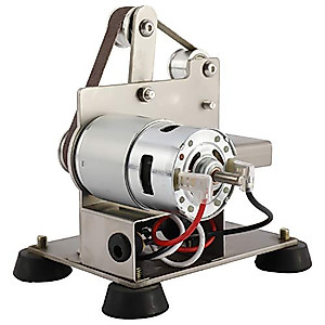 DIY Mini Electric Belt Sander Multifunctional Grinding Machine, Electric Knife Apex Edge Sharpener, Small DIY Polishing Machine with 10 pcs Sand Belts