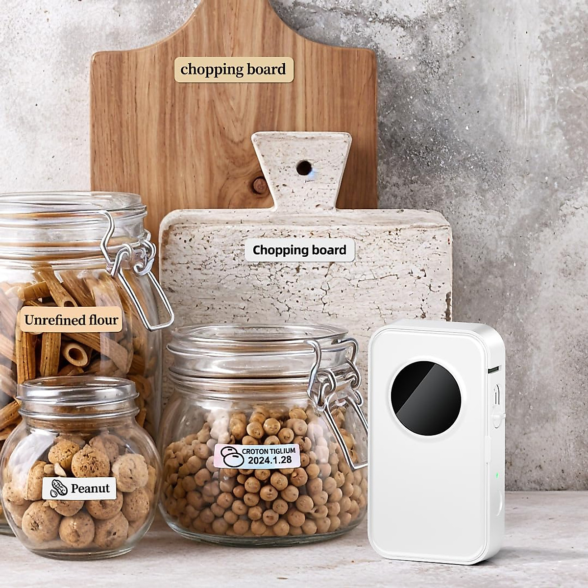 Phomemo Label Maker Machine with Tape, D35 Wireless Bluetooth Labels Maker Portable Mini Label Printer, Easy to Use with Smartphone Small Sticker Labeler Multiple Templates for Home Office organizing