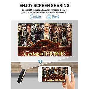 QINTAIX Mini Pico HD Projector Smart Android6.0 OS,2GB RAM,HD Input, Auto Vertical Keystone Correction - Miracast and Airplay Function,5Ghz WiFi +BT4.1, DLP with LED Google Play Store Projector