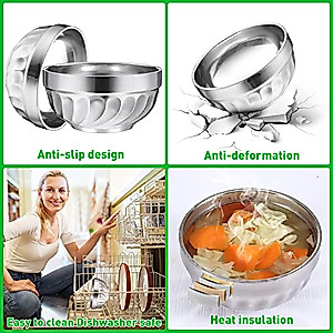 20 Pack Stainless Steel Bowls 4.5 Inches Metal Double Walled Snack Bowls Small Insulated Metal Mixing Bowls Multipurpose Lightweight Toddlers Dinner Bowls for Cereal, Noodles, Ice Cream