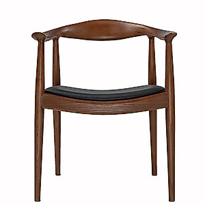 Forsho Kennedy Armchair Upholstered Dining Chair, Presidential Mid-Century Modern Accent Chair in Walnut