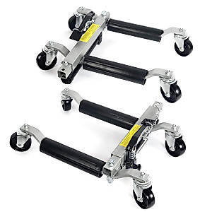 XtremepowerUS Wheel Dolly Hydraulic Car Positioning Dollies (Pair) 2PC Positioning Jack Truck Rv Trailer Jack/Dolly Foot Pedal, 1500LBS