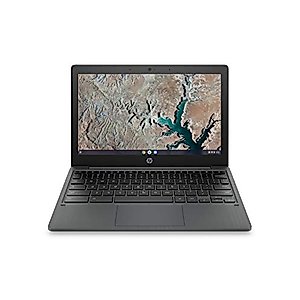 HP Chromebook 11.6-inch Laptop, MediaTek MT8183, MediaTek Integrated Graphics, 4 GB RAM, 32 GB eMMC Storage, Chrome (11a-na0010nr, Ash Gray) (Renewed)