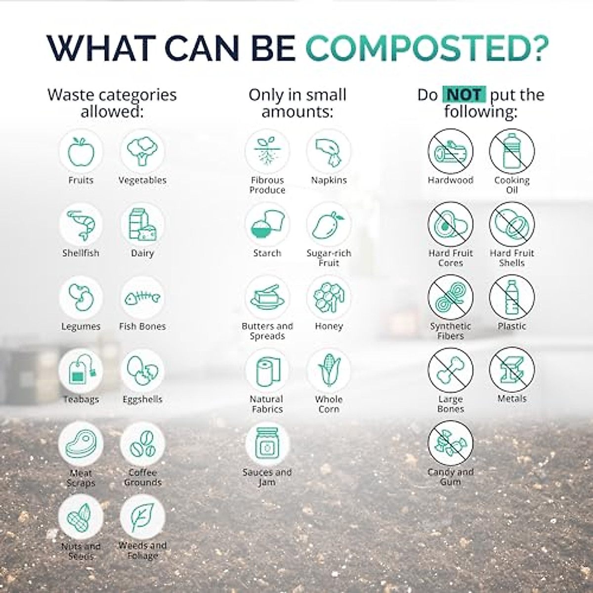 Luma Electric Kitchen Composter, 2.5L Capacity Odorless Countertop Compost Bin with Lid Clear-View Window, Smart Trash Can for Food Disposal, Turn Food Waste into Nutrient-Rich Plant Food